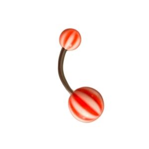 Jewelry | Red White Peppermint Striped Belly Button Ring | Poshmark